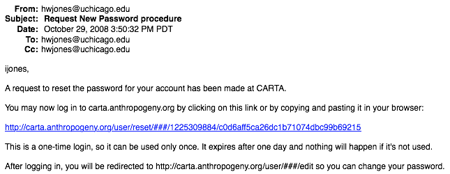 How do I request a new password? | CARTA